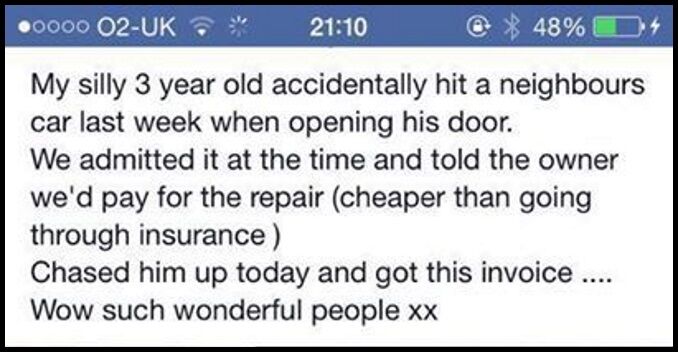 Boy Accidentally Damages Neighbor’s Car, Mom Receives Note With Bill