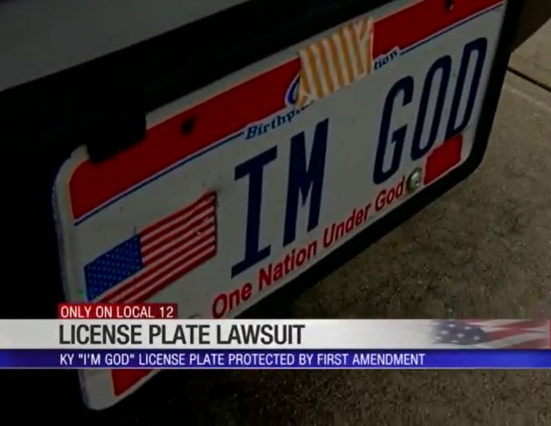 Kentucky Nixed Man’s License Plate About God For Being Vulgar, He Sued